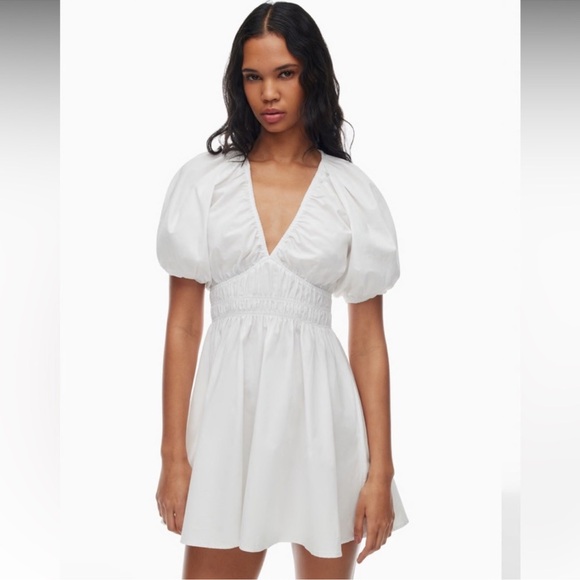 Wilfred | Dresses | Wilfred Mason Poplin Dress Elegant White Puff ...